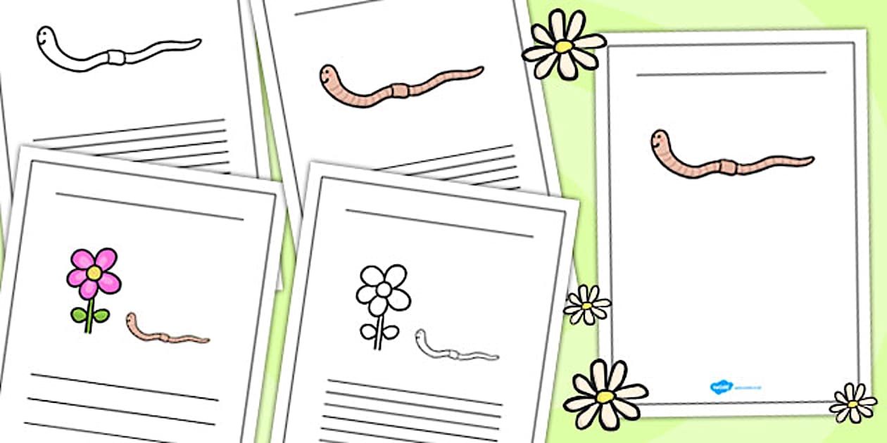 Worm Writing Frames (teacher made) - Twinkl