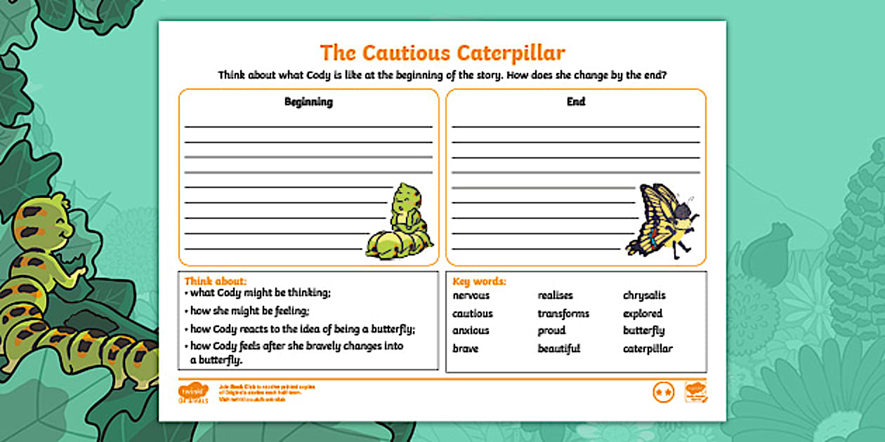 The Cautious Caterpillar Character Description Worksheets