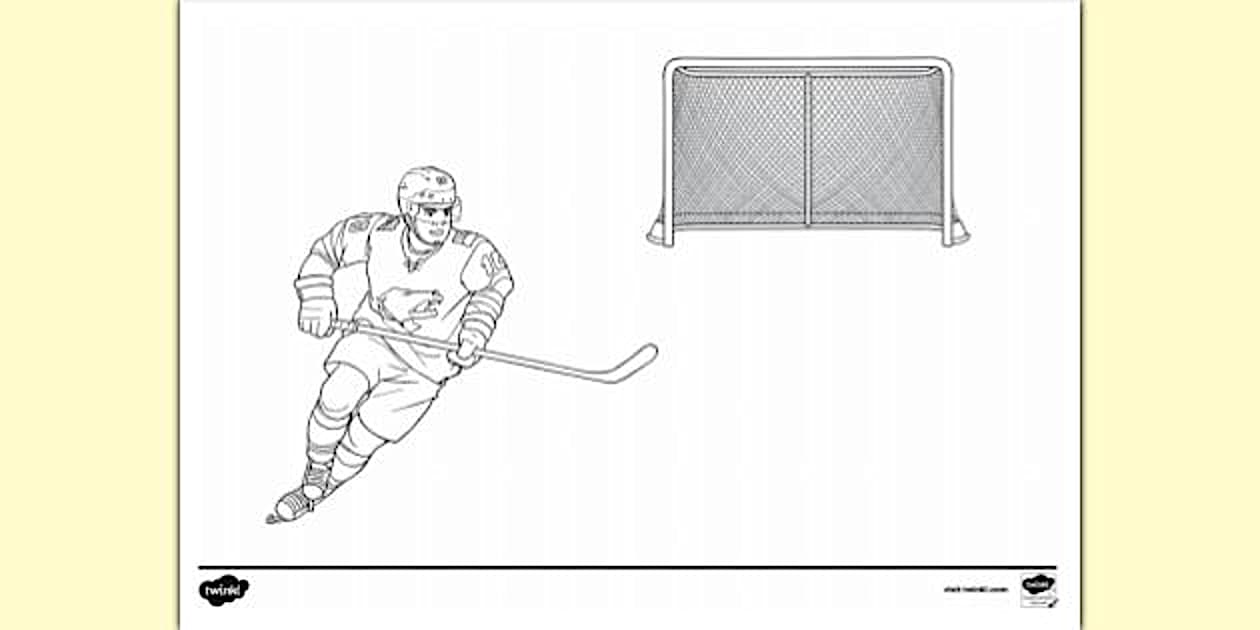 Hockey Colouring | Colouring Sheets (teacher made) - Twinkl