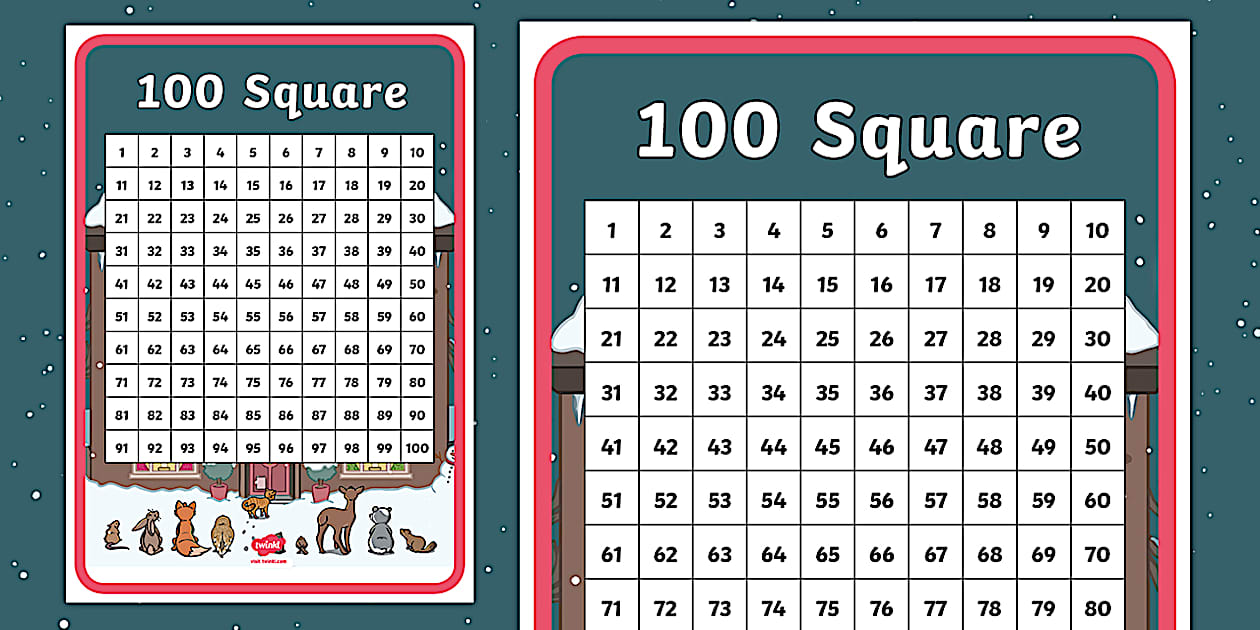 Ten Little Lights 100 Number Square (teacher made) - Twinkl