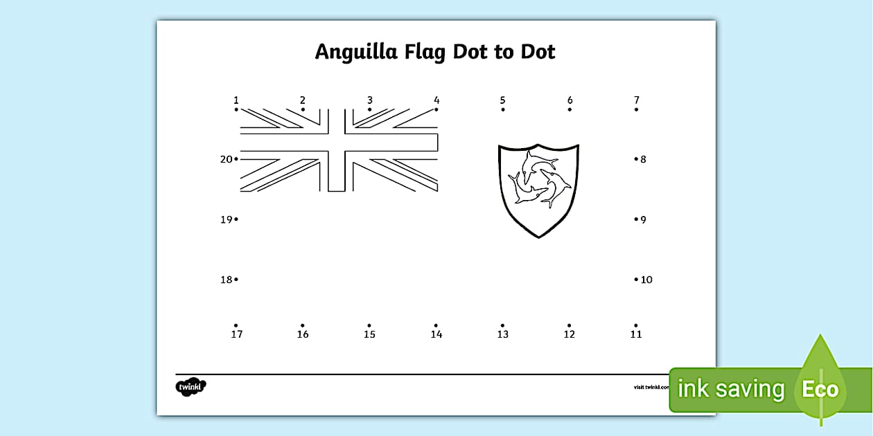 Anguilla Flag Dot to Dot Worksheet | Primary Resources