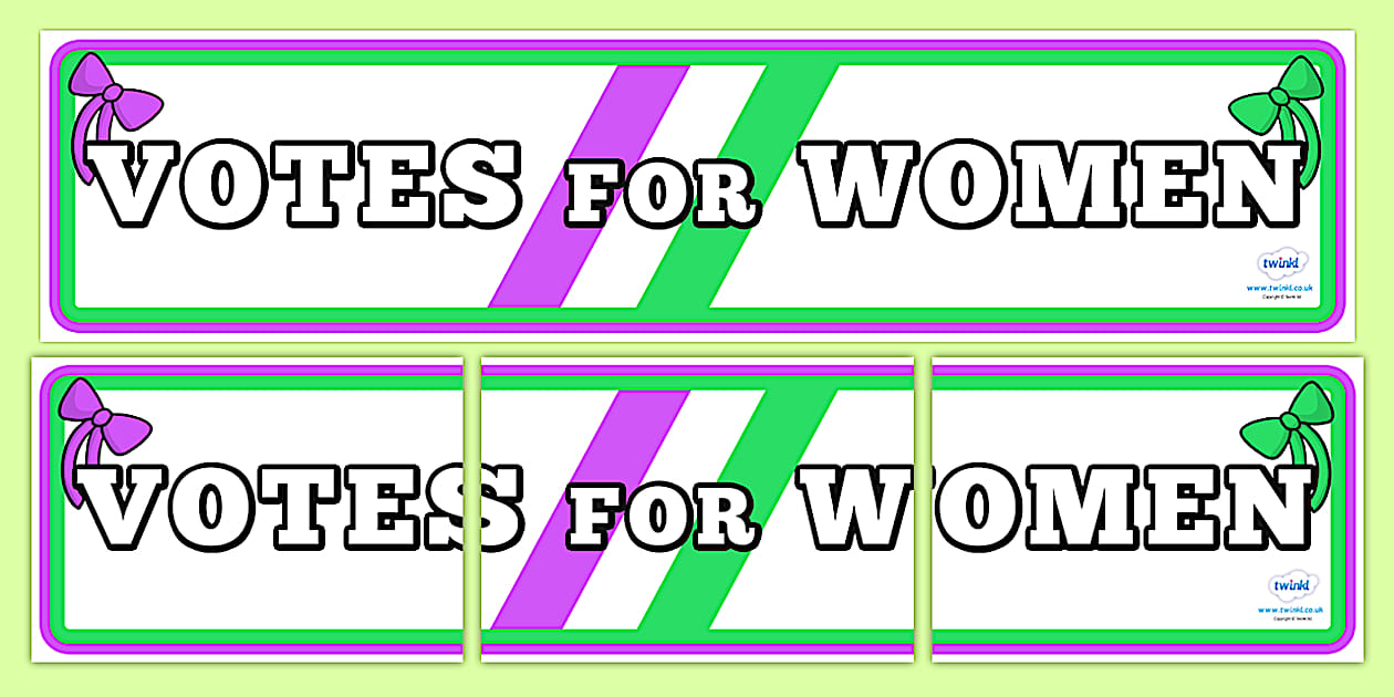 Black and White Suffragettes Votes For Women Roleplay Protest Banner