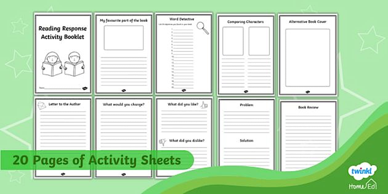Reading Response Booklet for Home Education (teacher made)