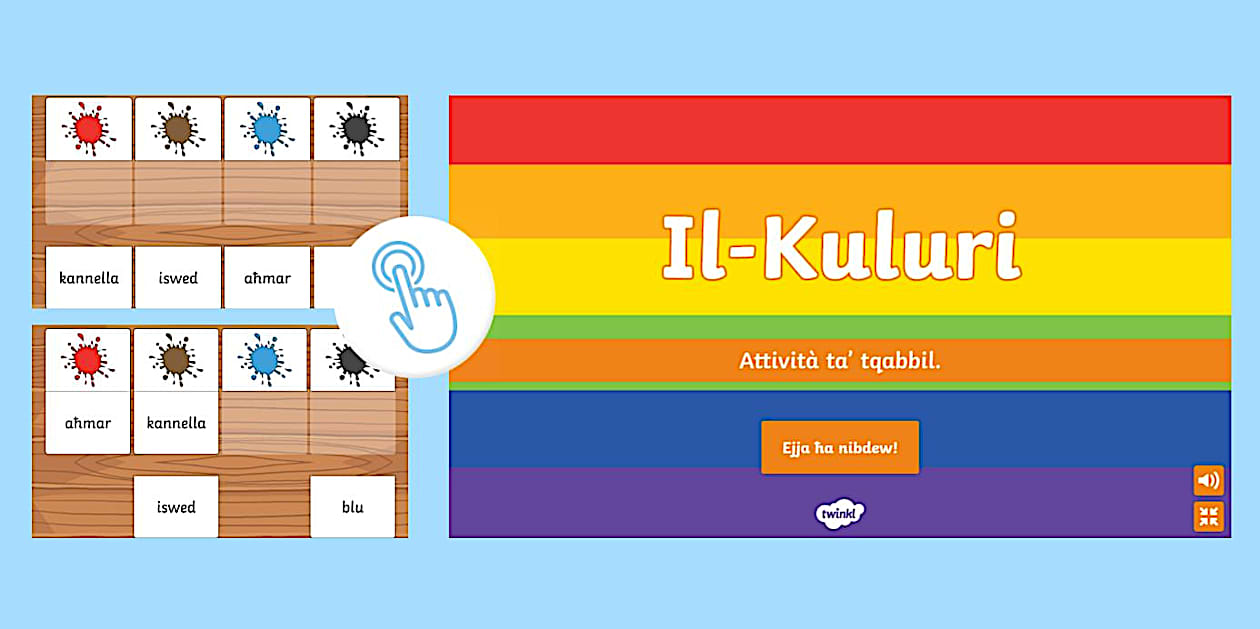 Logħba Interattiva I Il-Kuluri: Attività ta' Tqabbil