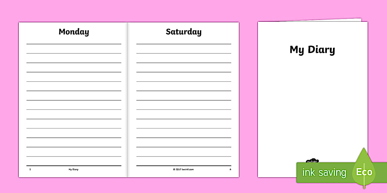 Five-Day Diary for Entry Level Writing Frames - Key Stage 4 Entry Level