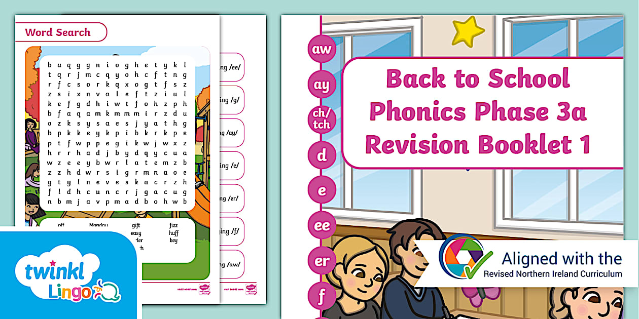 Back to School Phonics Phase 3a Revision Booklet 1 - Twinkl