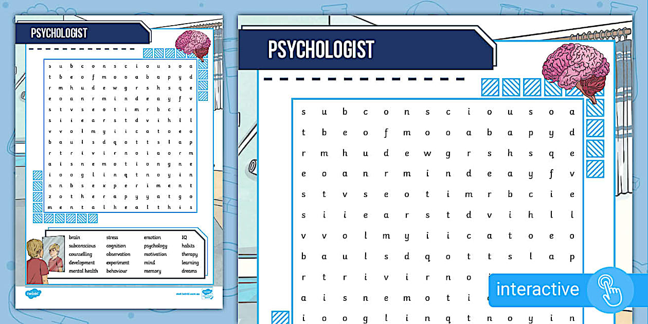 Psychologist Word Search - Primary Education Resources