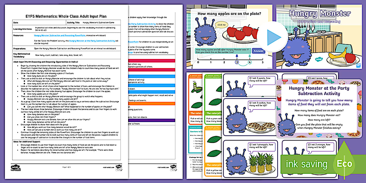 Maths | Interactive Subtraction Games EYFS | Hungry Monster