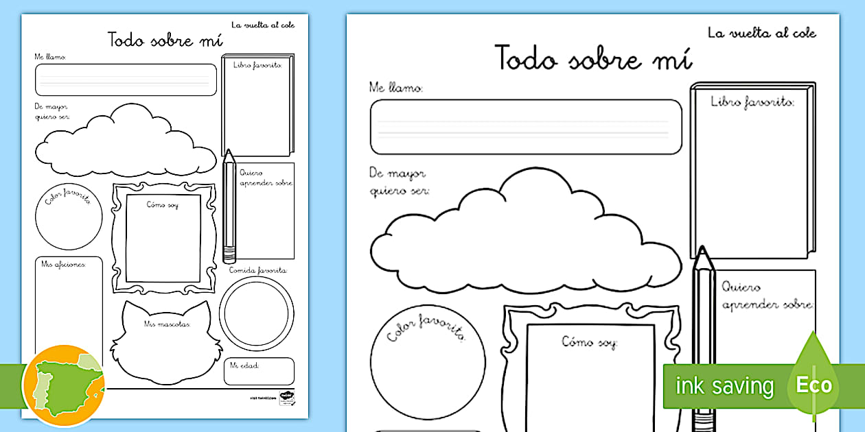 Editable Ficha de actividad: Todo sobre mí (teacher made)