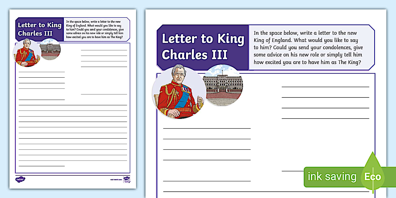 KS2 Letter to King Charles III,King Charles,King - Twinkl