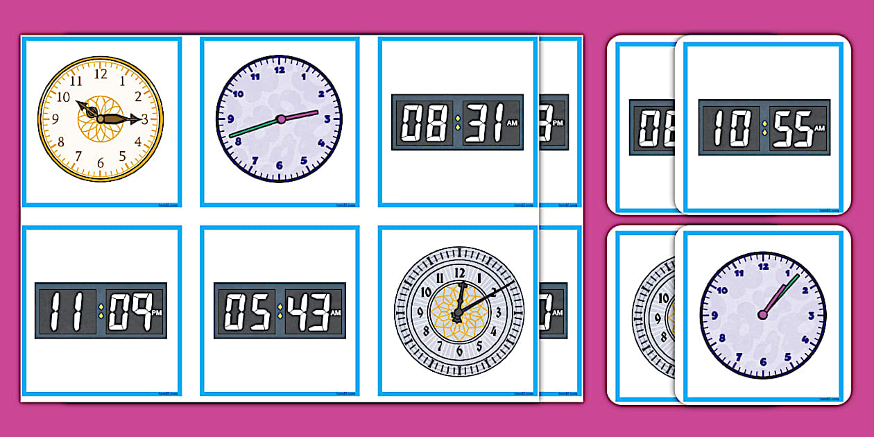 👉 Analogue and Digital Time Matching Cards - Twinkl - KS2