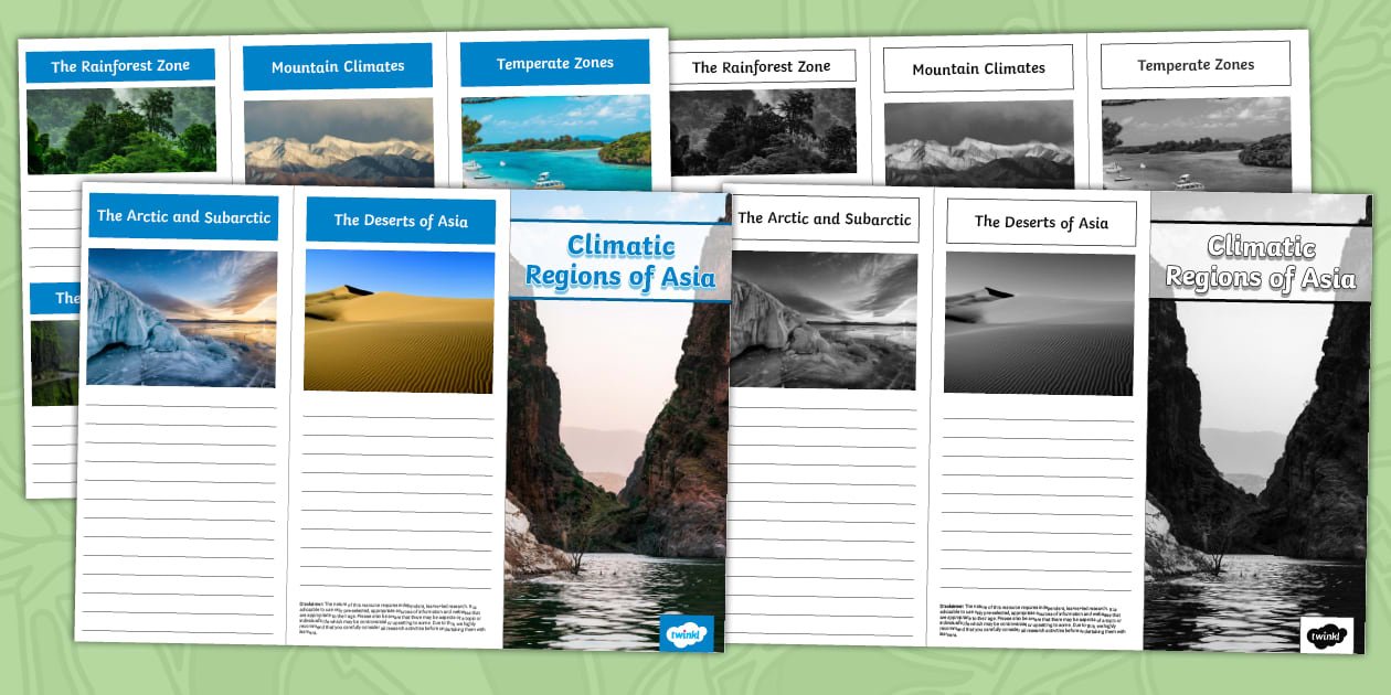 Climatic Regions of Asia Leaflet Template - Twinkl