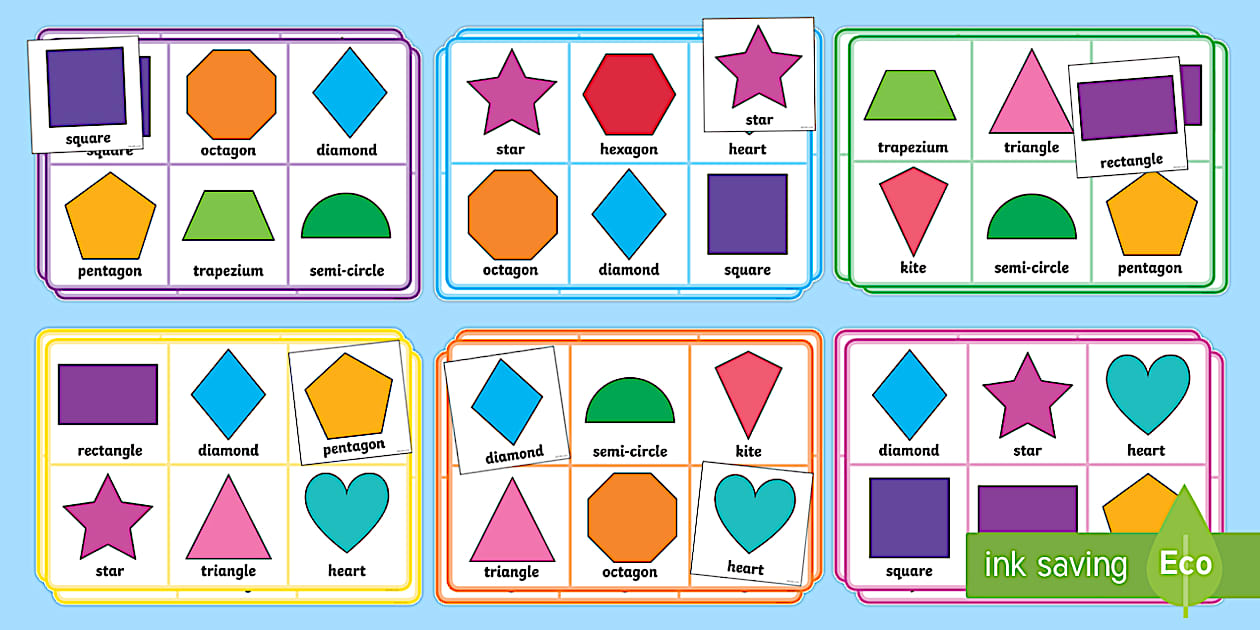 Regular and Irregular 2D Shapes Bingo (teacher made)