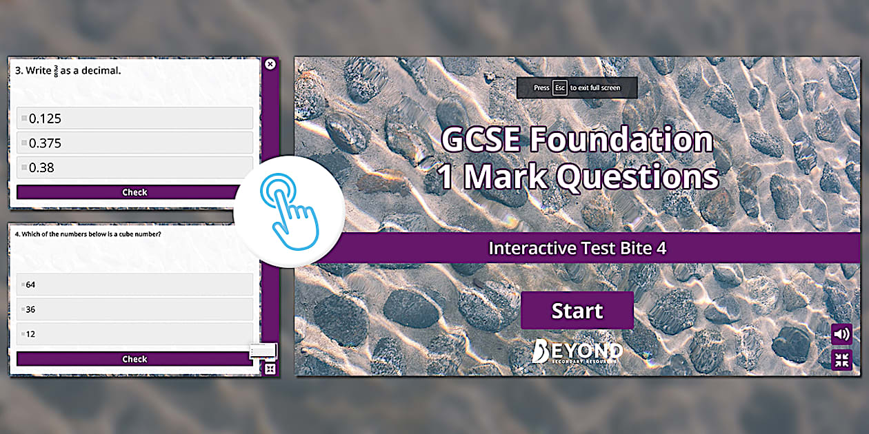 👉 GCSE 1 Mark Questions - Interactive Foundation Test Bite 4