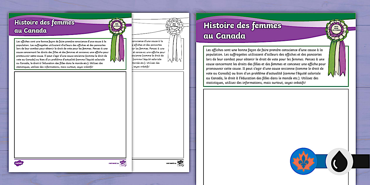 Canadian Women's History Month Poster Design French - Twinkl