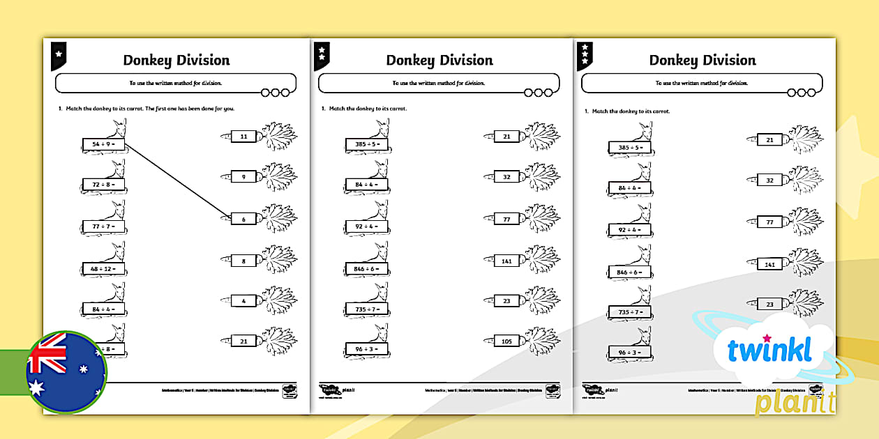 Year 5 Number: Donkey Division Home Learning Tasks - Twinkl
