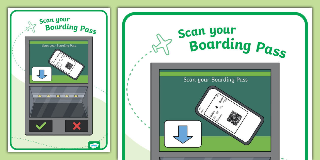 Irish Airport Role-Play Boarding Pass Scanner - Twinkl