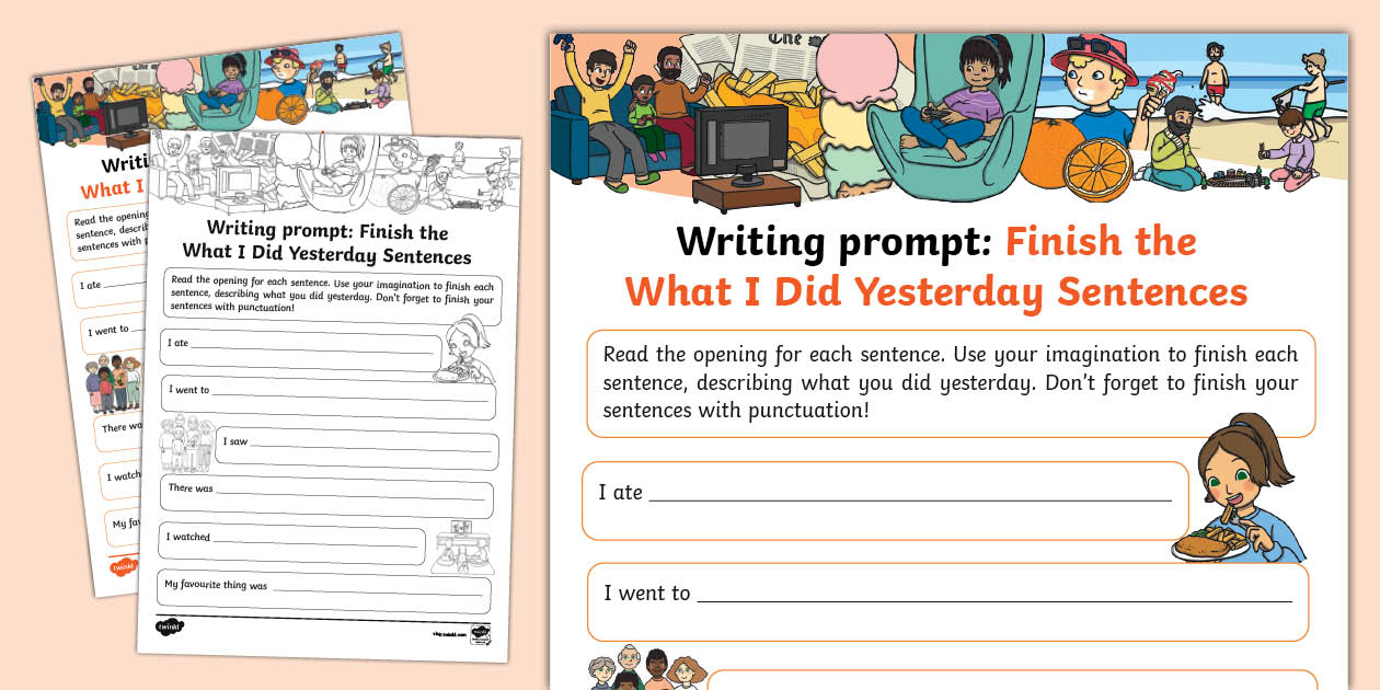 Writing Prompt: What I Did Yesterday - KS1 (teacher made)