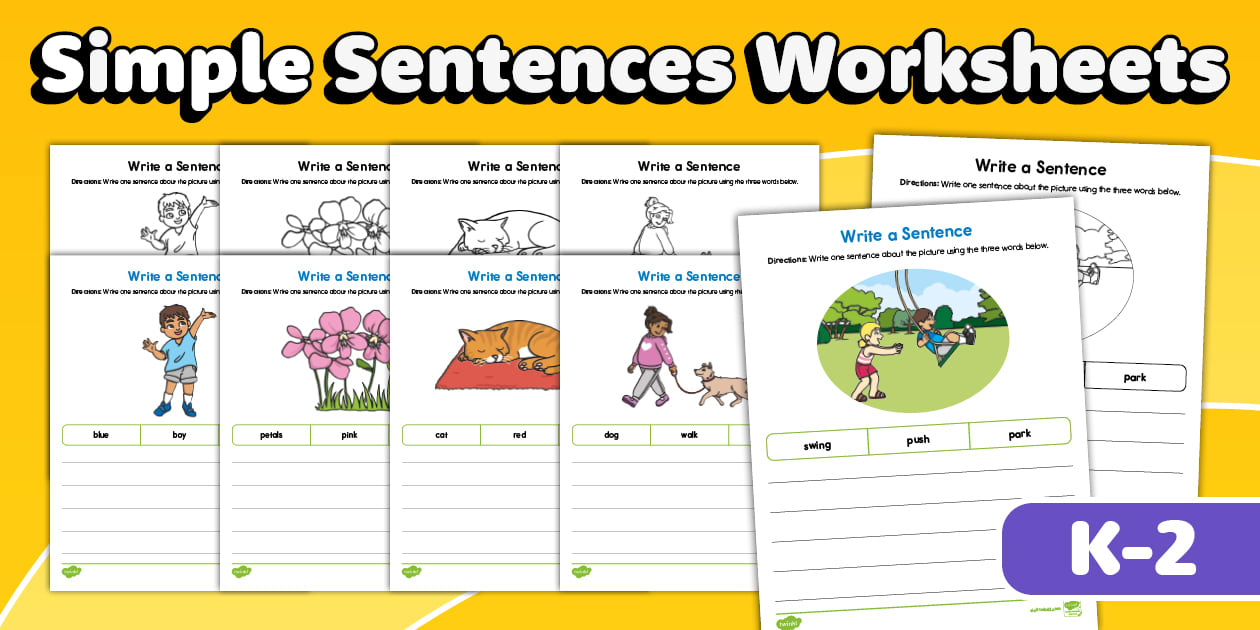 Kindergarten Sentence Writing Practice Worksheets | Aus