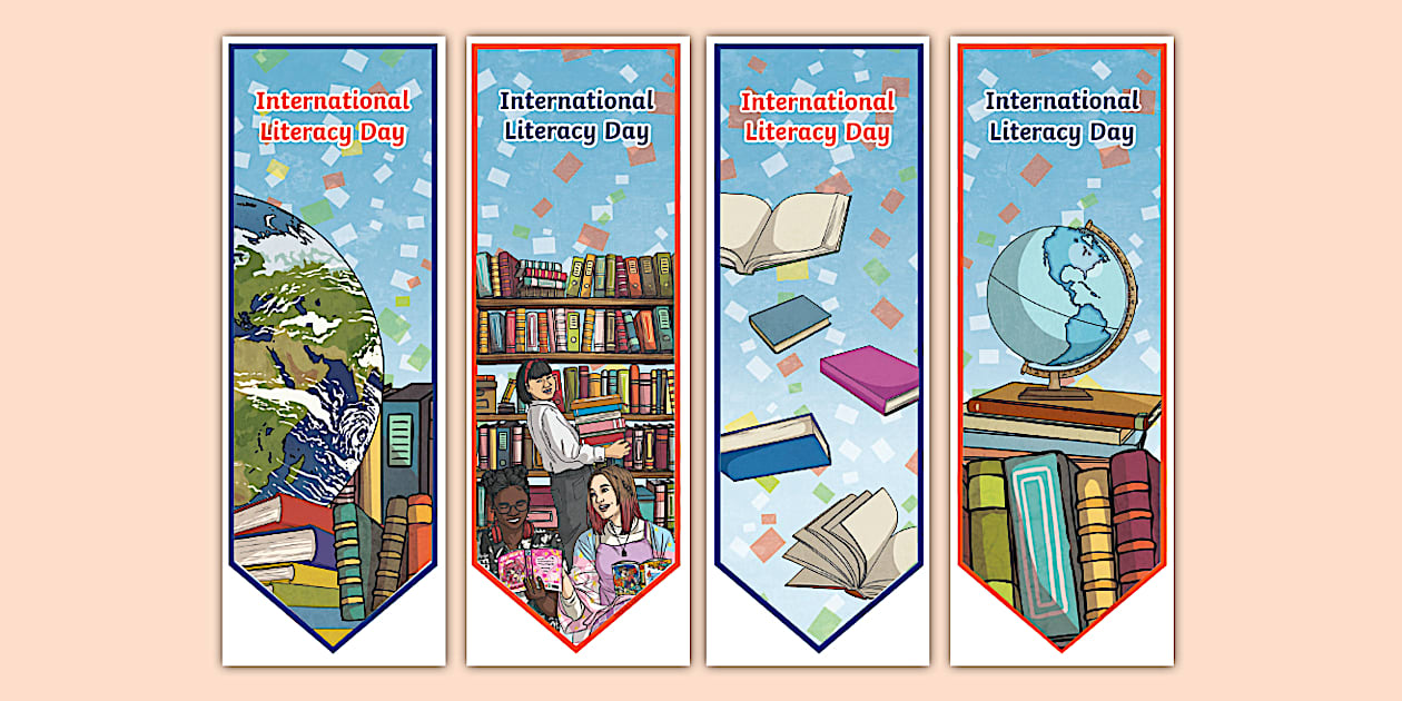 International Literacy Day Bookmarks (teacher made) - Twinkl