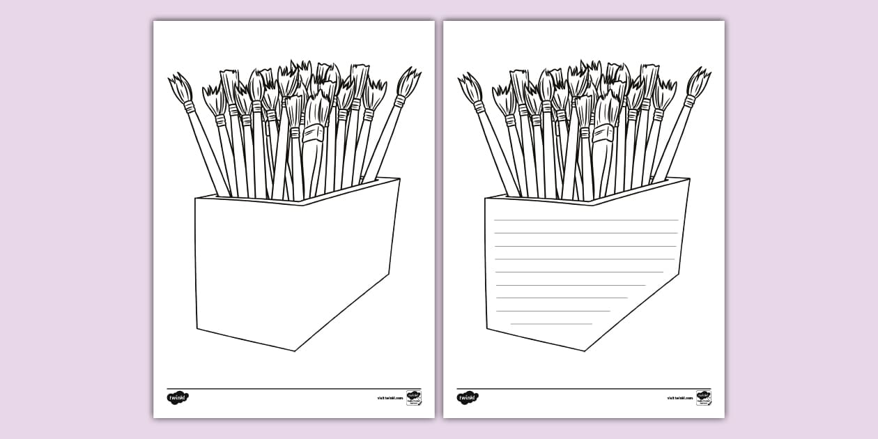 KS2 Paintbrush Writing Template (Teacher-Made) - Twinkl