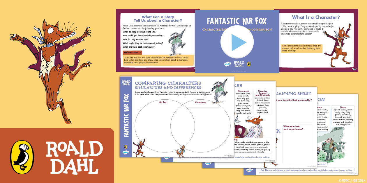 Fantastic Mr Fox: Character Comparison and Description Pack