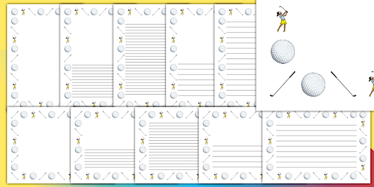 Editable Golf Page Borders (teacher made) - Twinkl