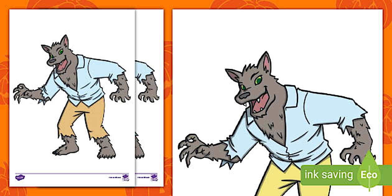 Editable Halloween Werewolf (A4) (teacher made) - Twinkl