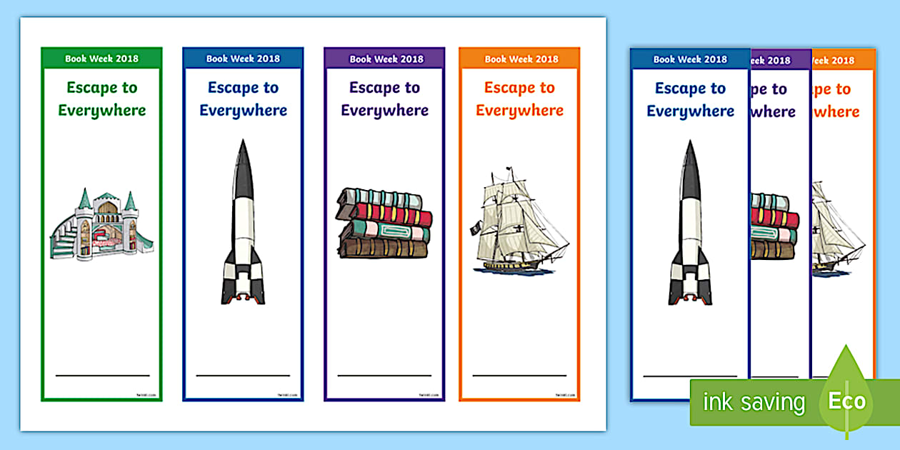 Book Week Escape to Everywhere Editable Bookmarks - Twinkl