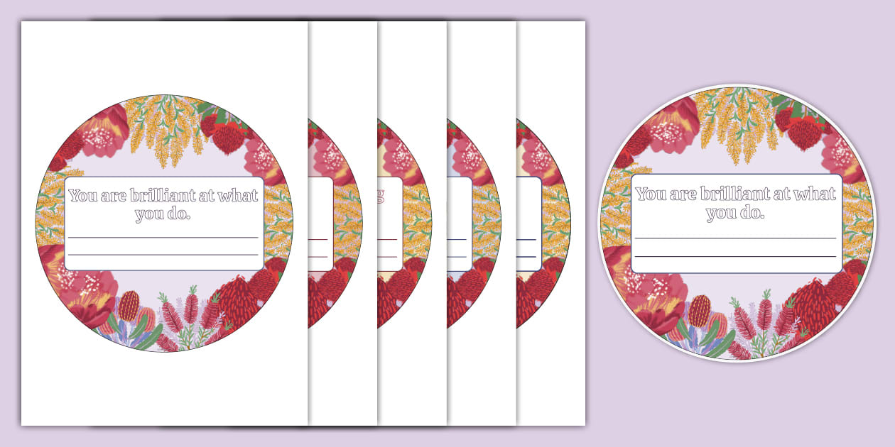 Flora and Fauna Themed Kindness Notes Circles Display Shapes