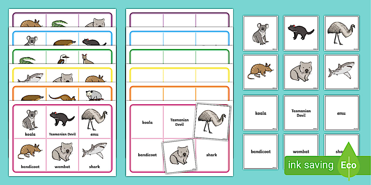 Australian-Animals Bingo - (Teacher-Made) - Twinkl