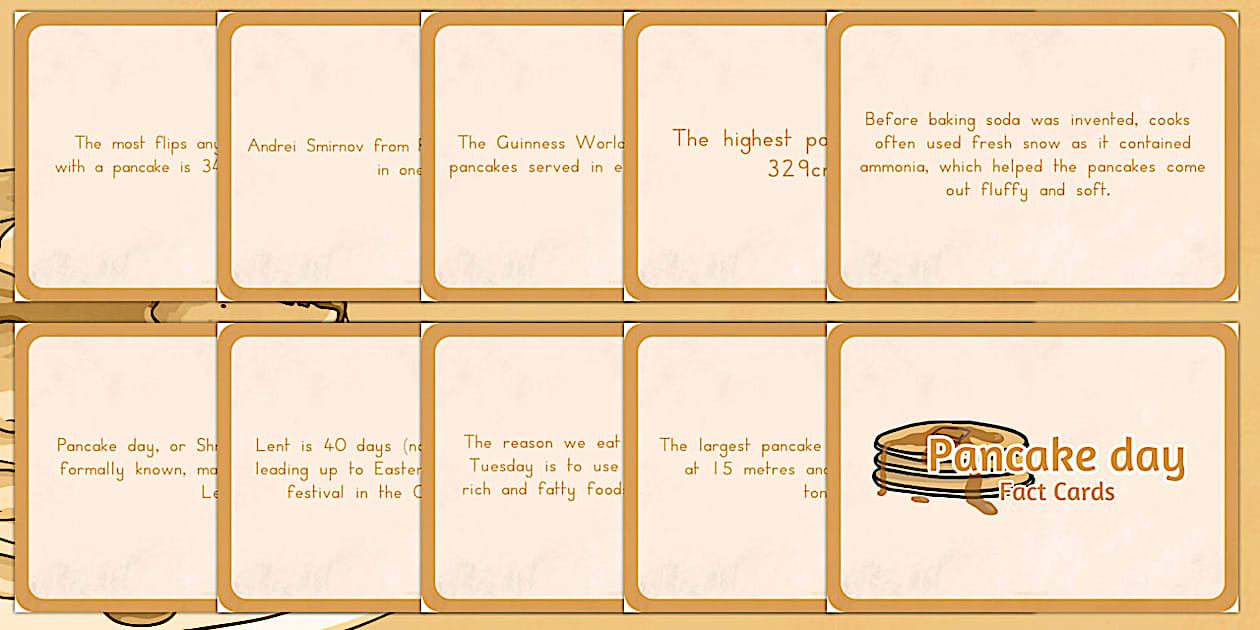 Pancake Day Display Fact Cards (teacher made) - Twinkl