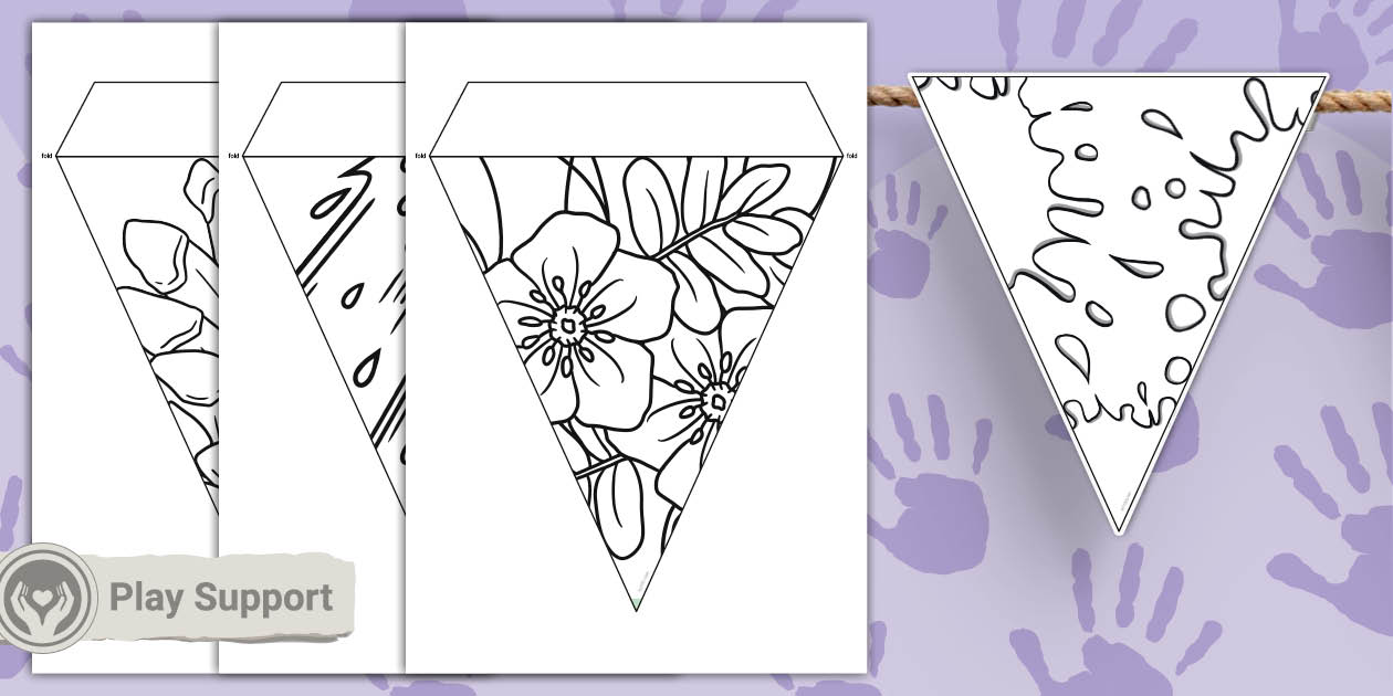 Play Colouring Display Bunting (teacher made) - Twinkl