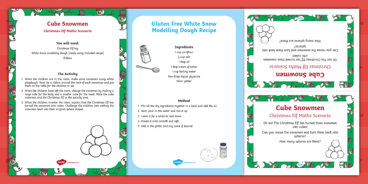 * NEW * Cube Snowmen Christmas Elf Maths Scenario - Twinkl