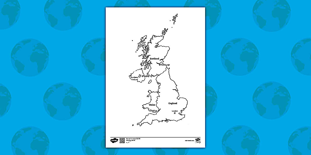 UK Map Colouring Sheet - Primary Resources (teacher made)