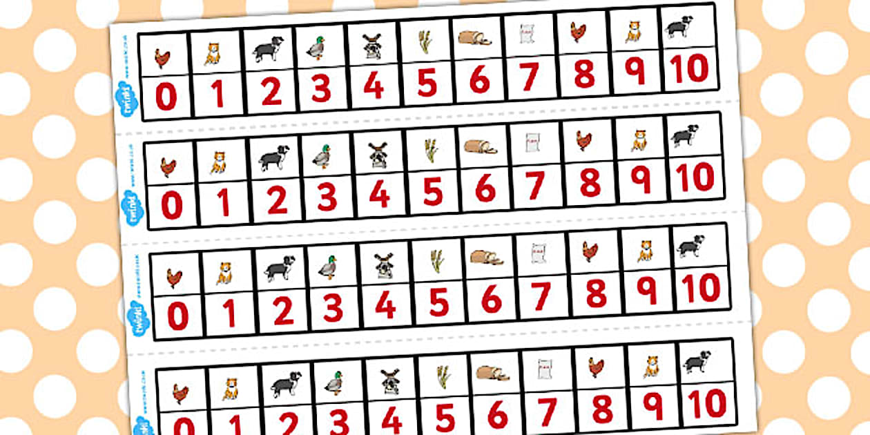 The Little Red Hen Number Track 1-10 (teacher made) - Twinkl