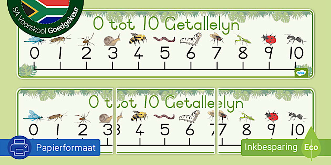 Insekte en Tuingoggas: Getallelyn (teacher made) - Twinkl