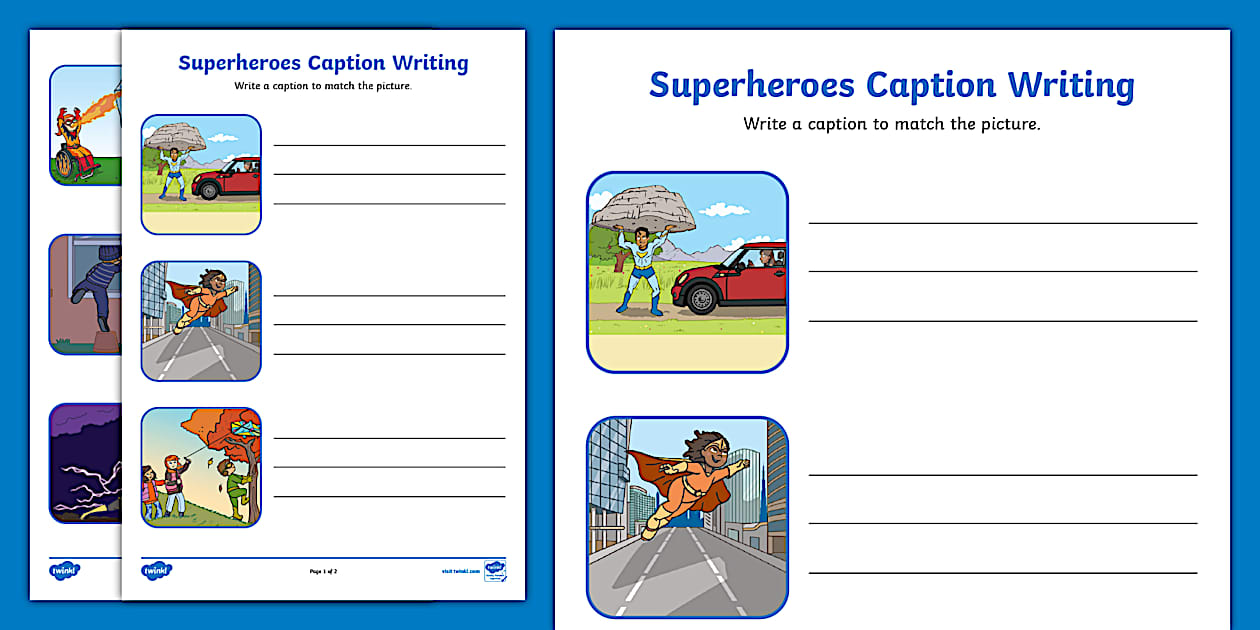 Superheroes Caption Writing Activity (professor feito)