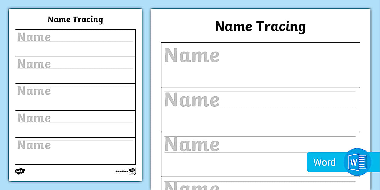 Editable Name Tracing Worksheet to Download | Twinkl USA
