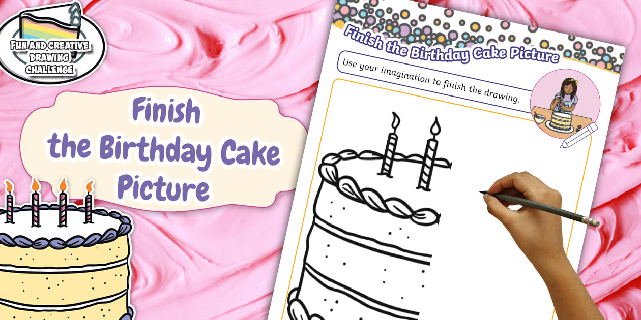 * NEW * Finish the Birthday Cake Picture Worksheet
