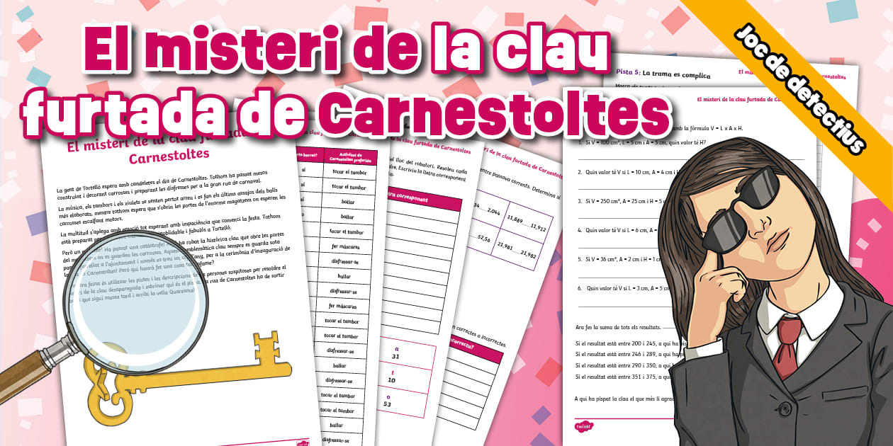 Joc de detectius: El misteri de la clau furtada de Carnestoltes - Català