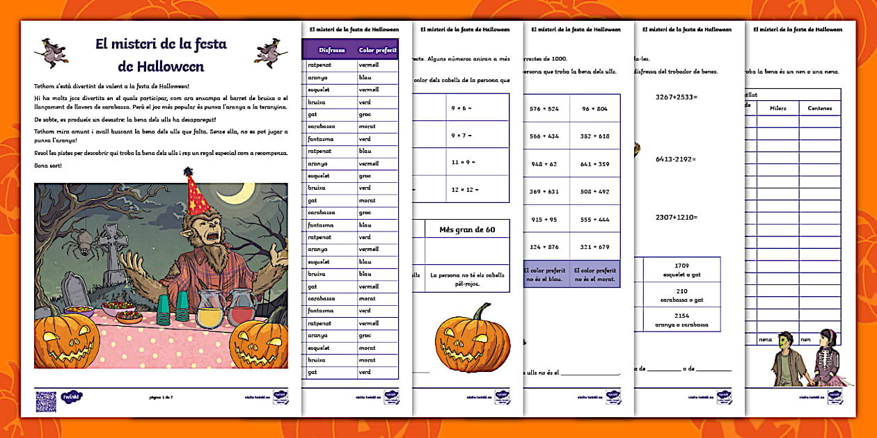 Joc de detectius STEM: El misteri de la festa de Halloween - Català