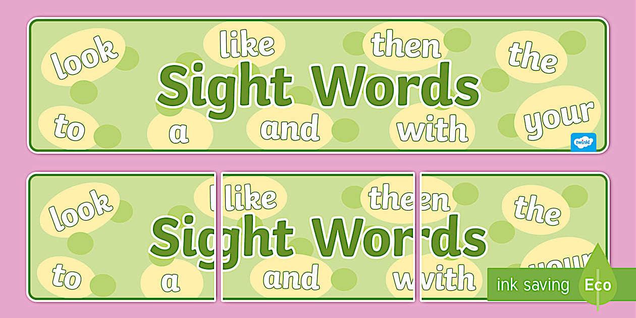 Dyslexic Sight Words Display Banner (teacher made) - Twinkl