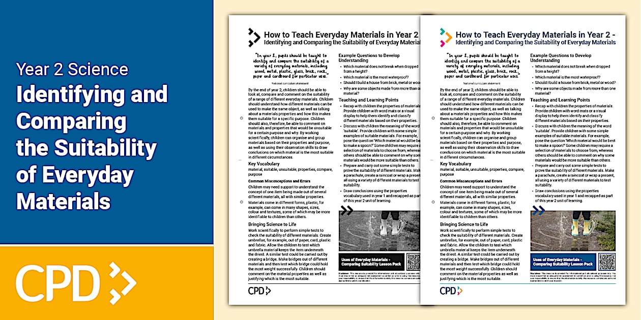 How to Teach Everyday Materials in Year 2 - Identifying and Comparing the