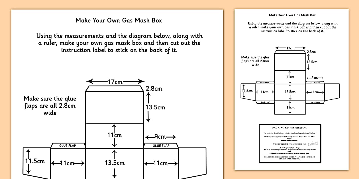 WW2 Paper Gas Mask Template - History - Parents - Twinkl