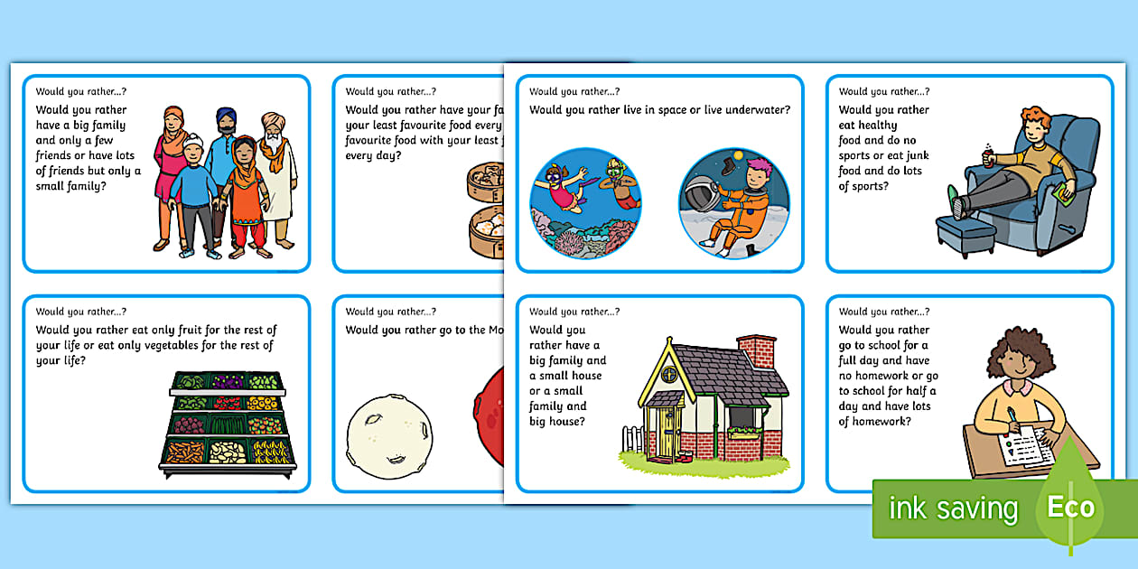 Would You Rather...? Oral Language Question Cards - Twinkl