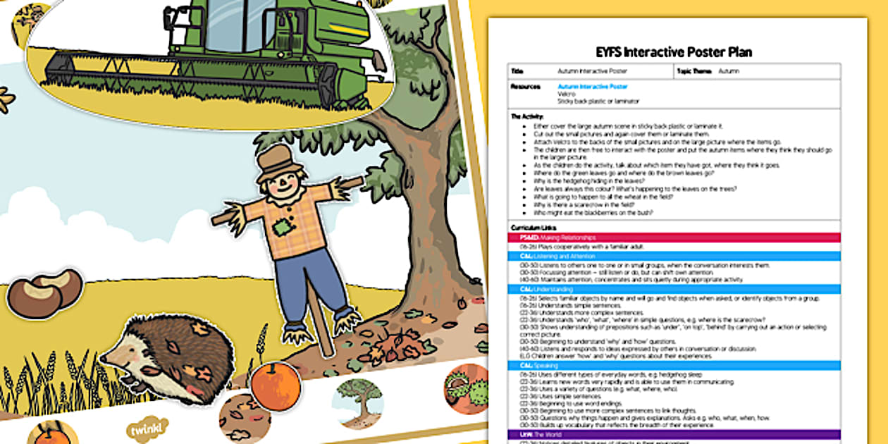 EYFS Autumn Interactive Poster Plan and Resource Pack