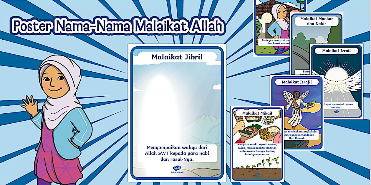Poster Nama-Nama Malaikat Allah