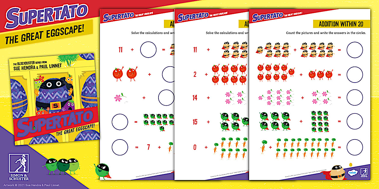 FREE! - 👉 Supertato: Easter Addition within 20 Differentiated Activity ...