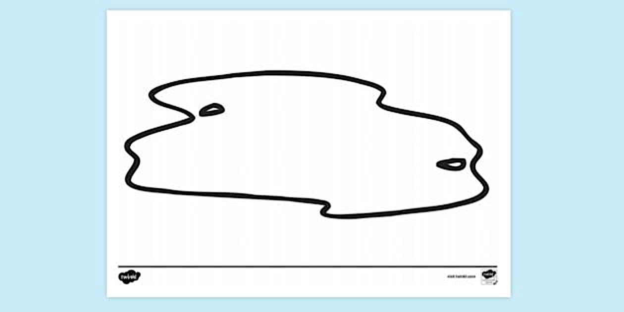 Puddle On Street Colouring Sheet | Colouring Pages - Twinkl